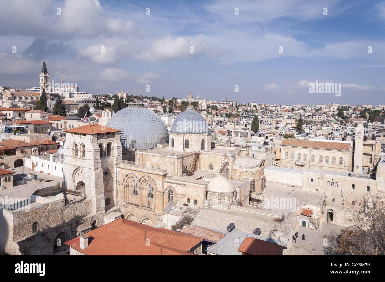 View over Church of the Holy Sepulcher (Church of the Resurrection) and ...