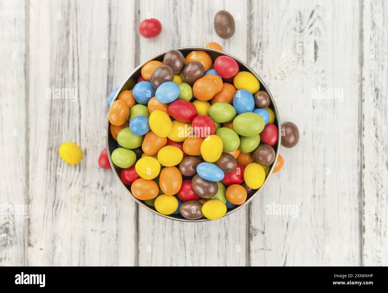 Cocolate coated Peanuts on a vintage background as detailed close-up ...