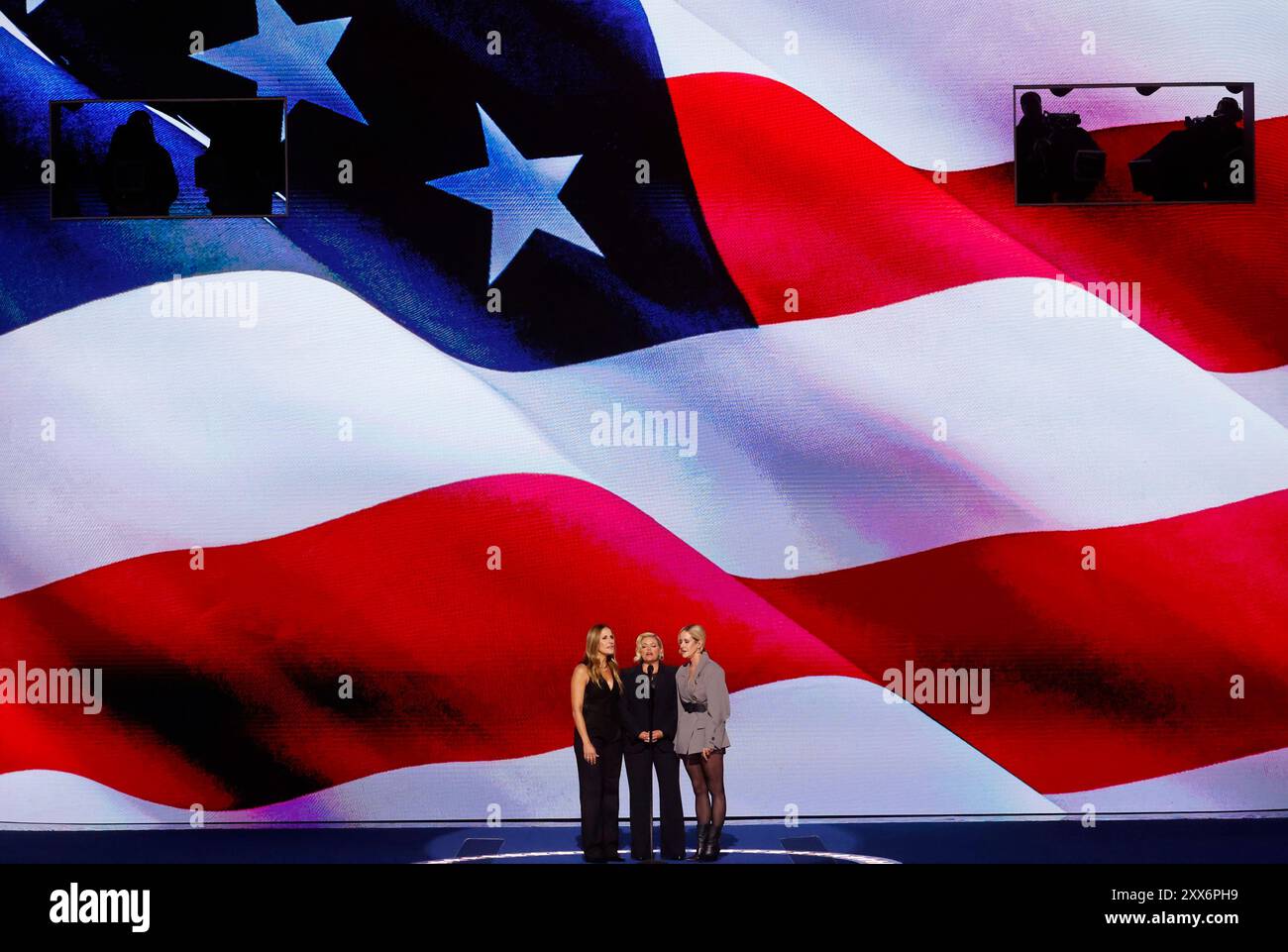 Musical group The Chicks perform the National Anthem at the 2024 ...
