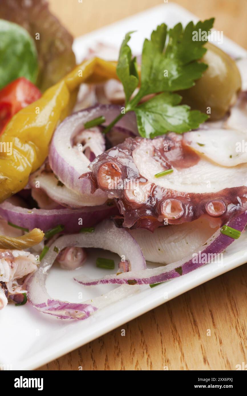 Detail of an octopus carpaccio Stock Photo - Alamy