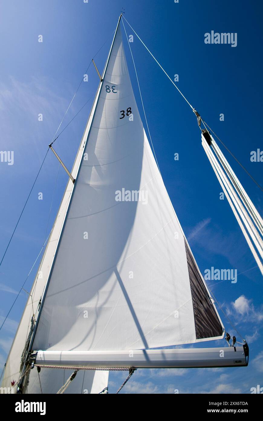 Mainsail of a sailing yacht Stock Photo - Alamy