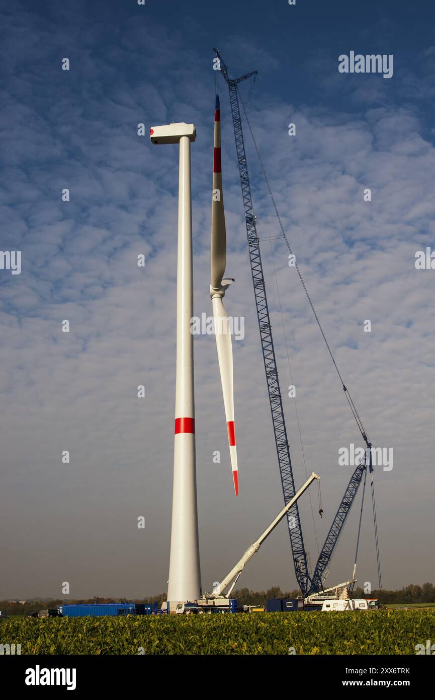 Rotor with rotor blades hanging from a crane Stock Photo - Alamy