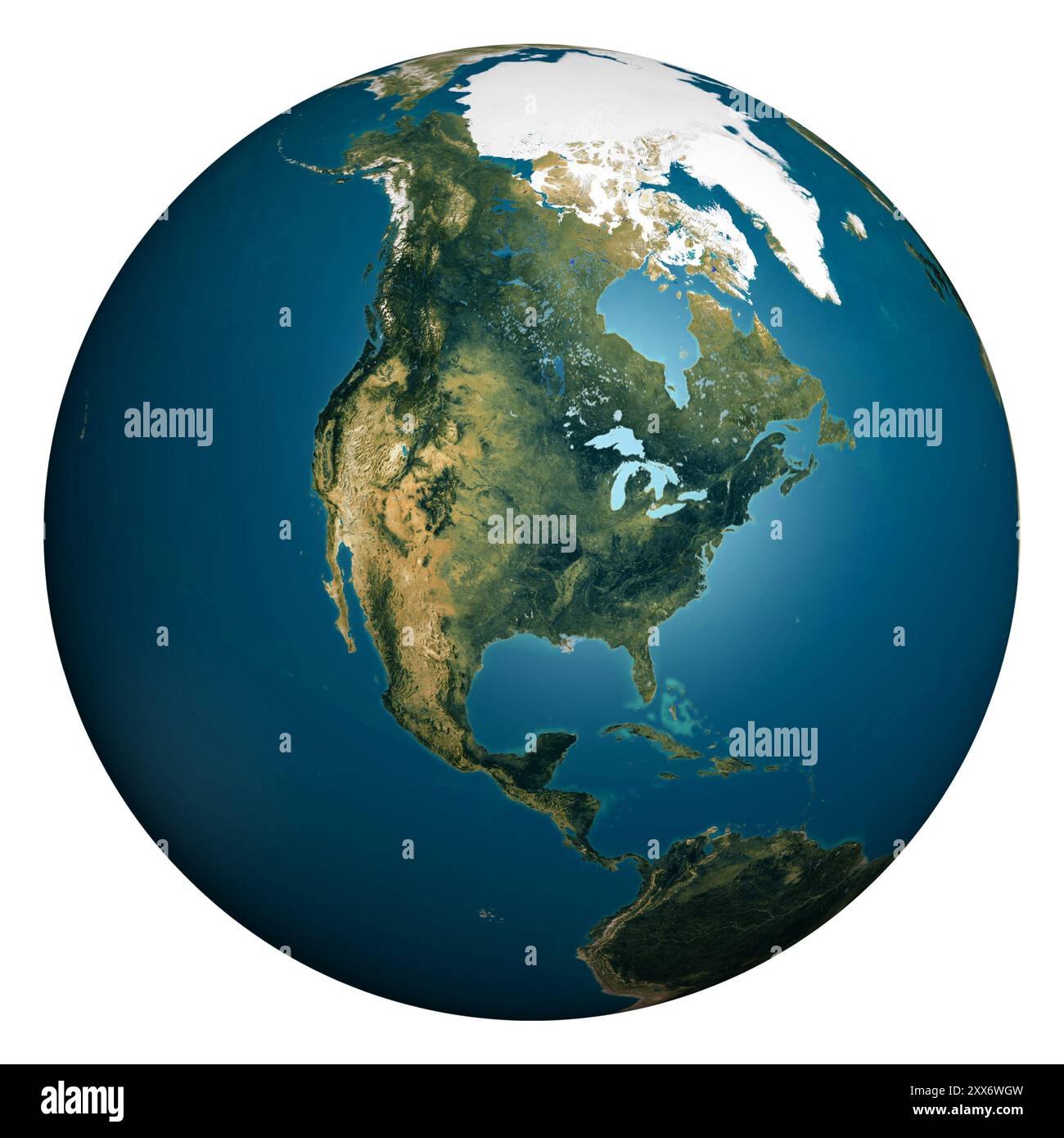 View Of North America Globe
