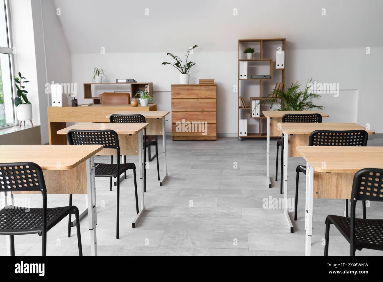 Interior of stylish modern empty classroom Stock Photo - Alamy
