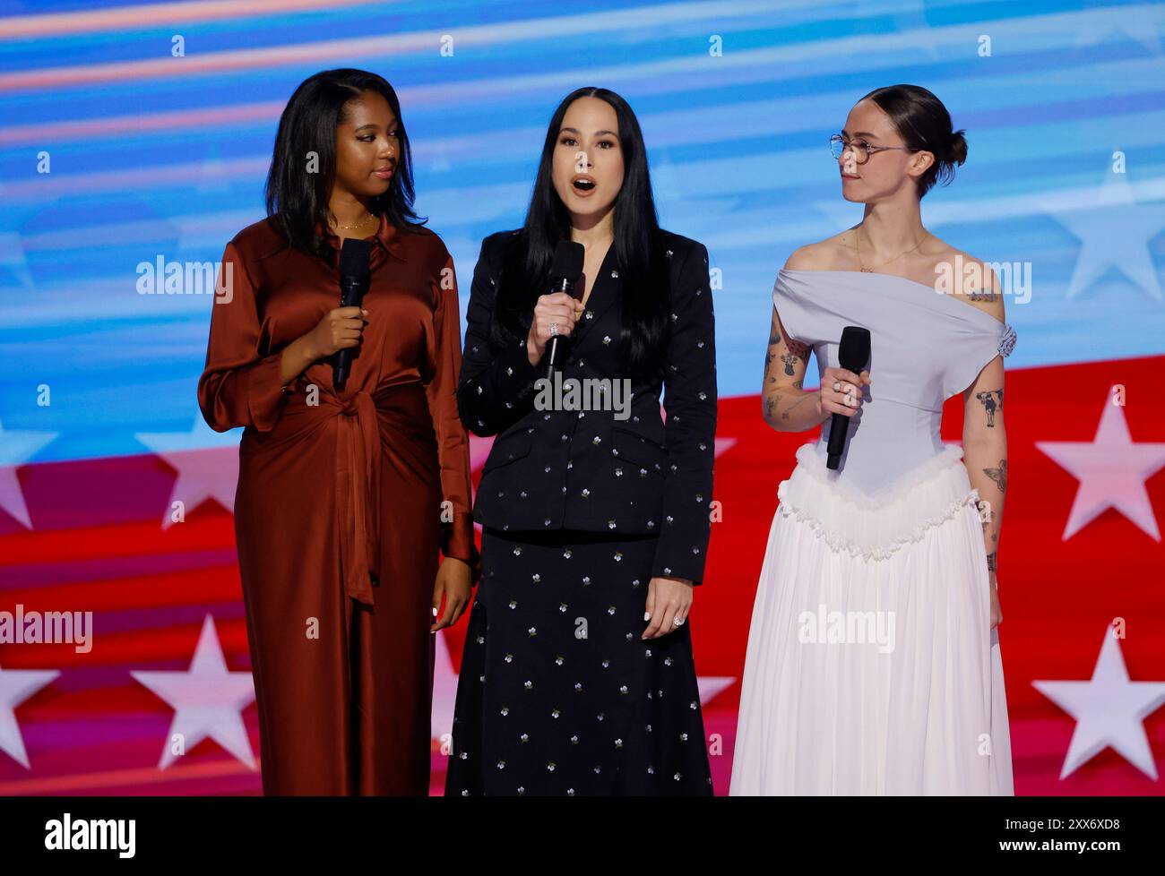 Chicago, United States. 22nd Aug, 2024. Helena Hudlin, Meena Harris and ...