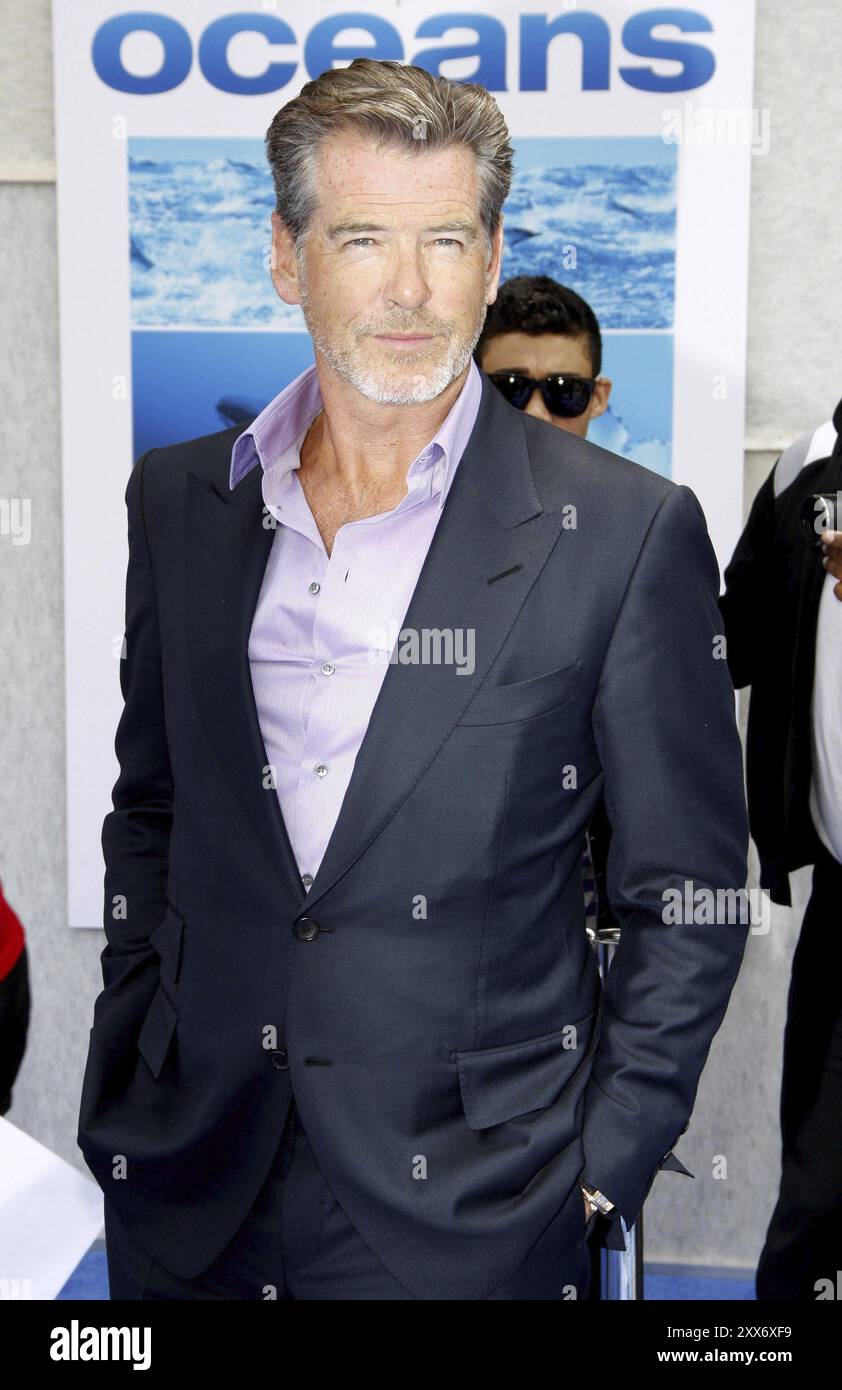 Pierce Brosnan at the Los Angeles premiere of 'Oceans' held at the El ...