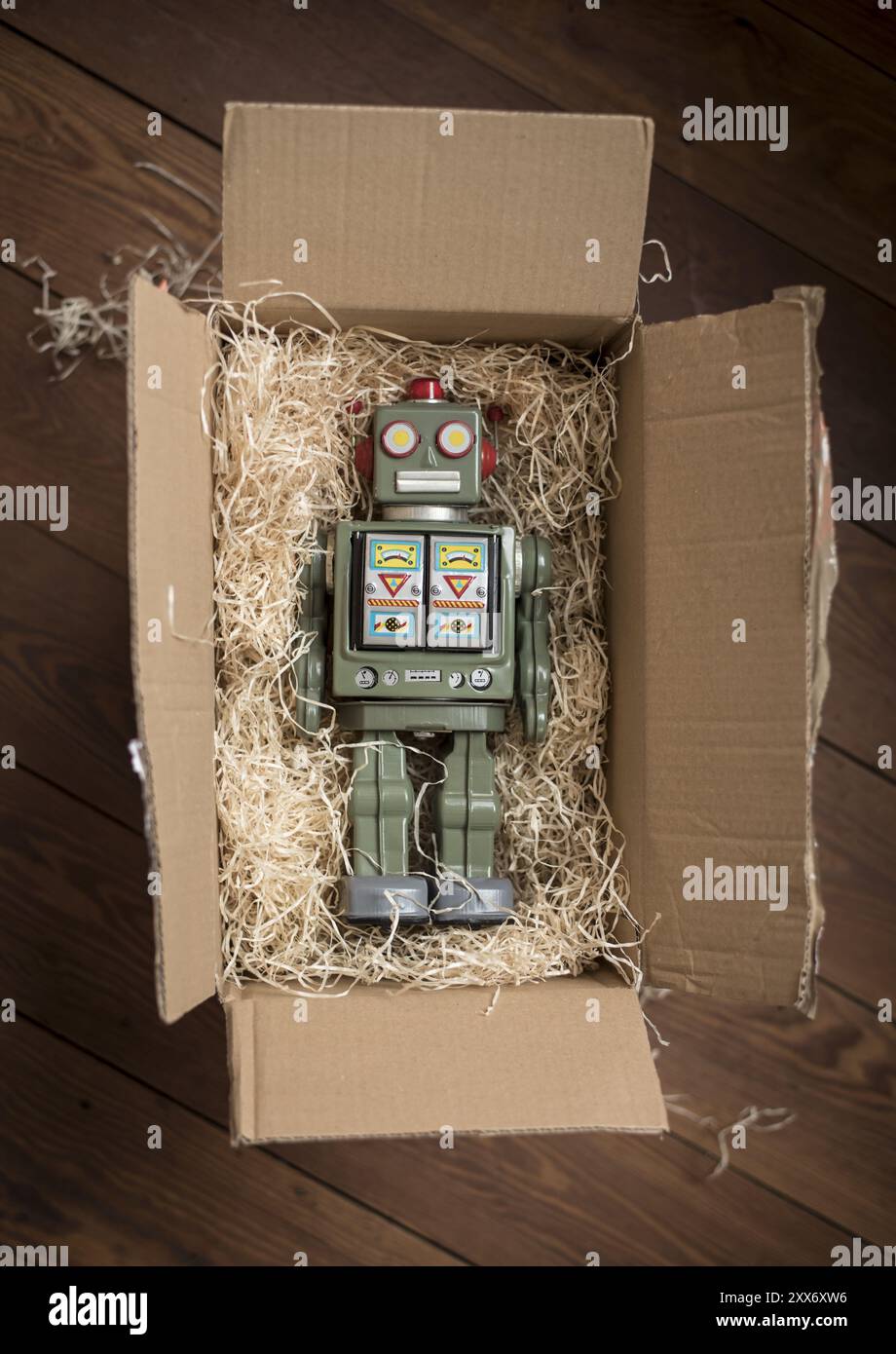 Robots in the box Stock Photo - Alamy