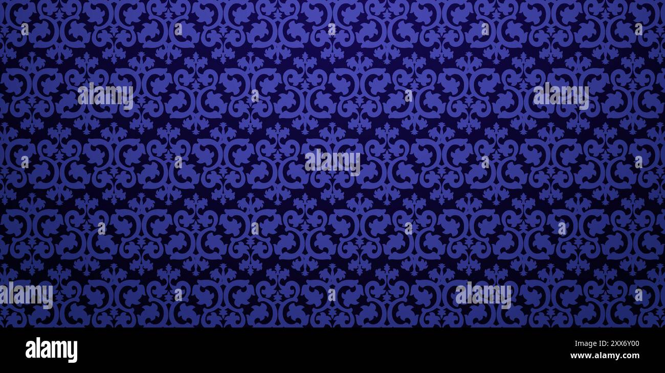 Seamless damask wallpapers patterned Classic blue backgrounds Can be ...