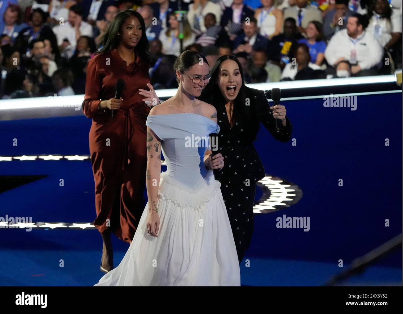 Chicago, United States. 22nd Aug, 2024. Helena Hudlin, Meena Harris and ...