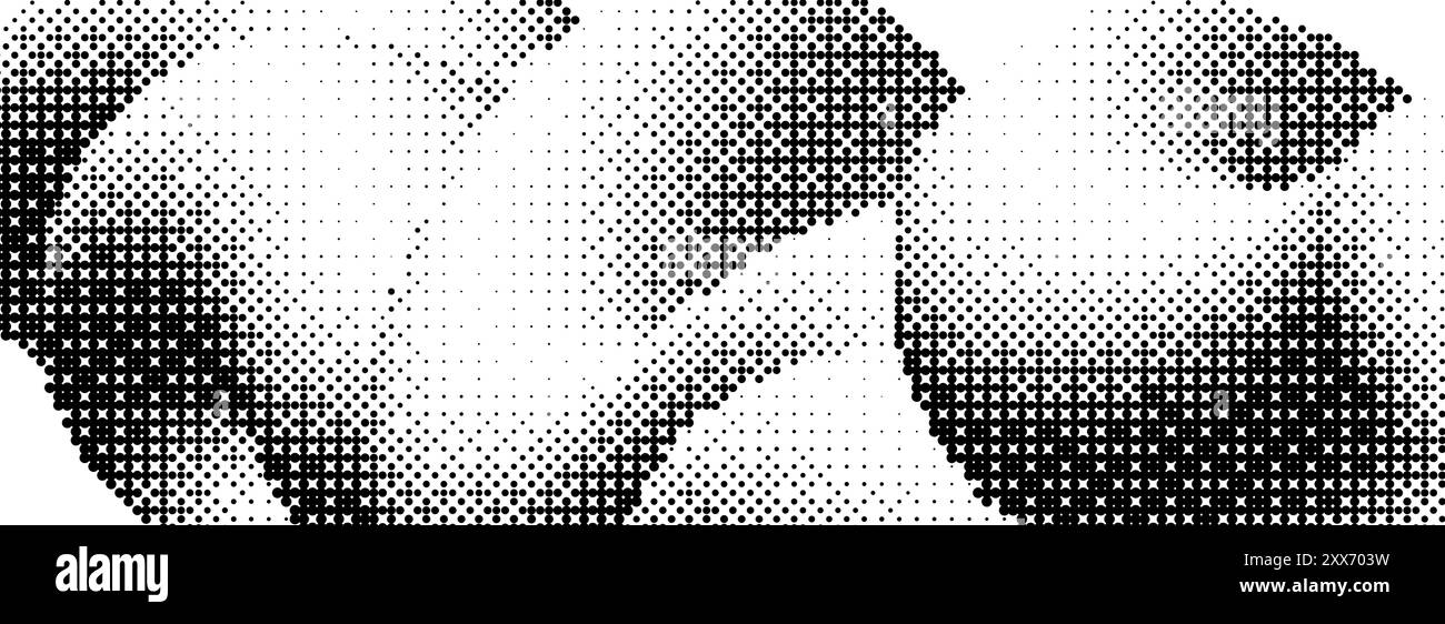 Pixelated curved gradient shape. Comic dither undulate texture ...