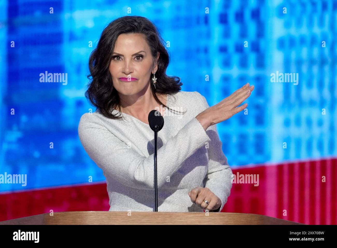 Michigan Gov. Gretchen Whitmer speaks during the Democratic National ...