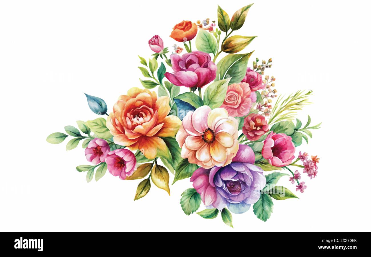 watercolor Amazing flower design for any kind of textile design or bed ...