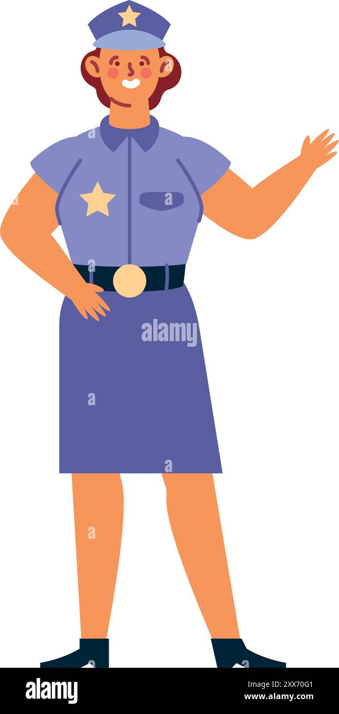Police officer waving Stock Vector Images - Alamy