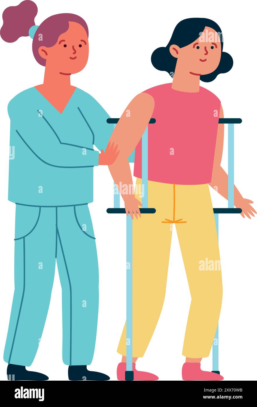 Helping leg injury support walking hi-res stock photography and images ...