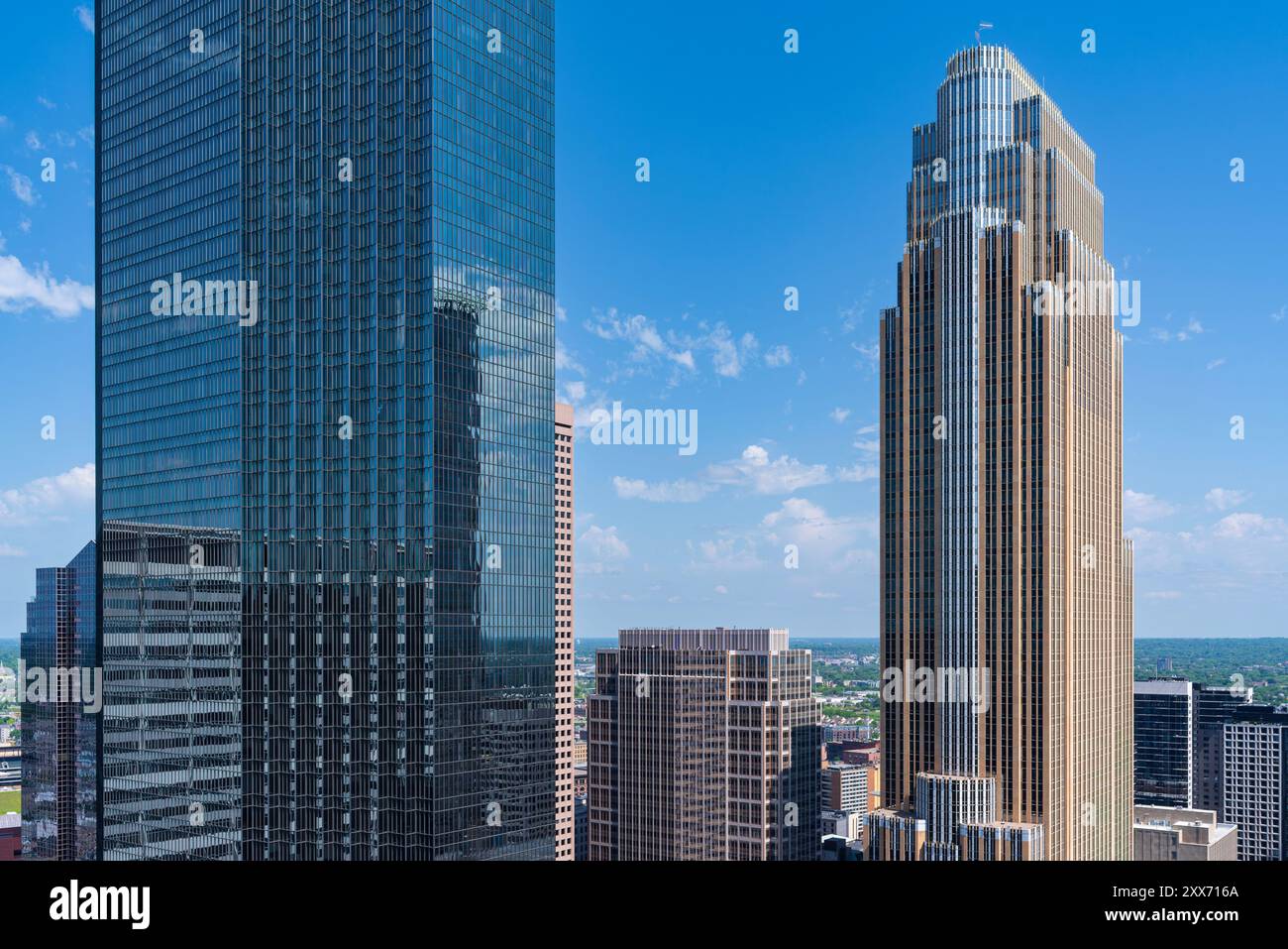 skyscrapers and office towers in commercial business district of ...