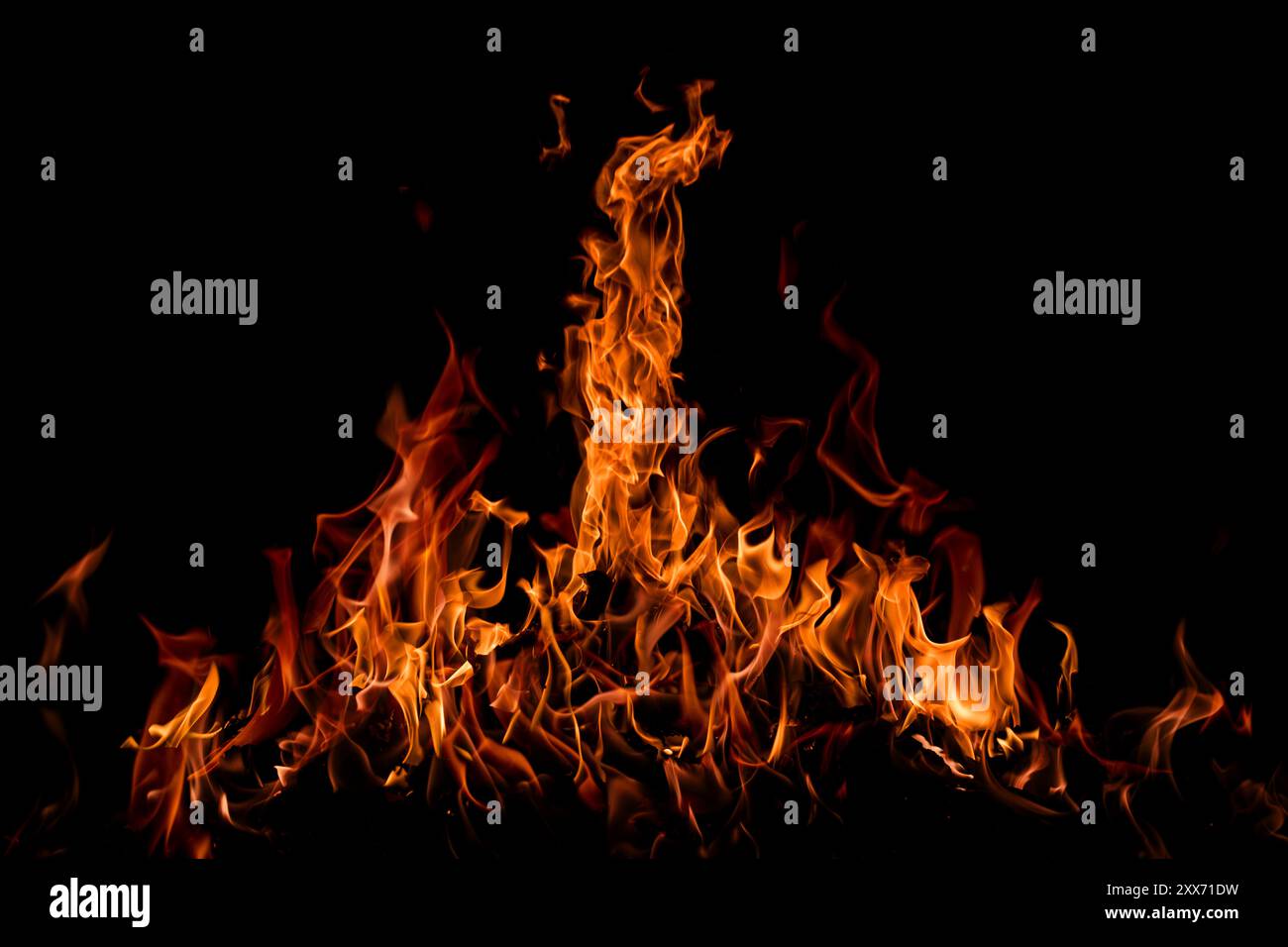 Fire over black background. Fire sparks background. Abstract dark ...