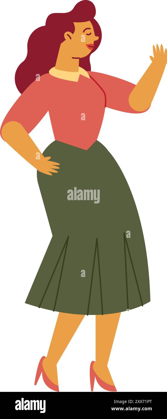 Standing posing young woman Stock Vector Images - Alamy
