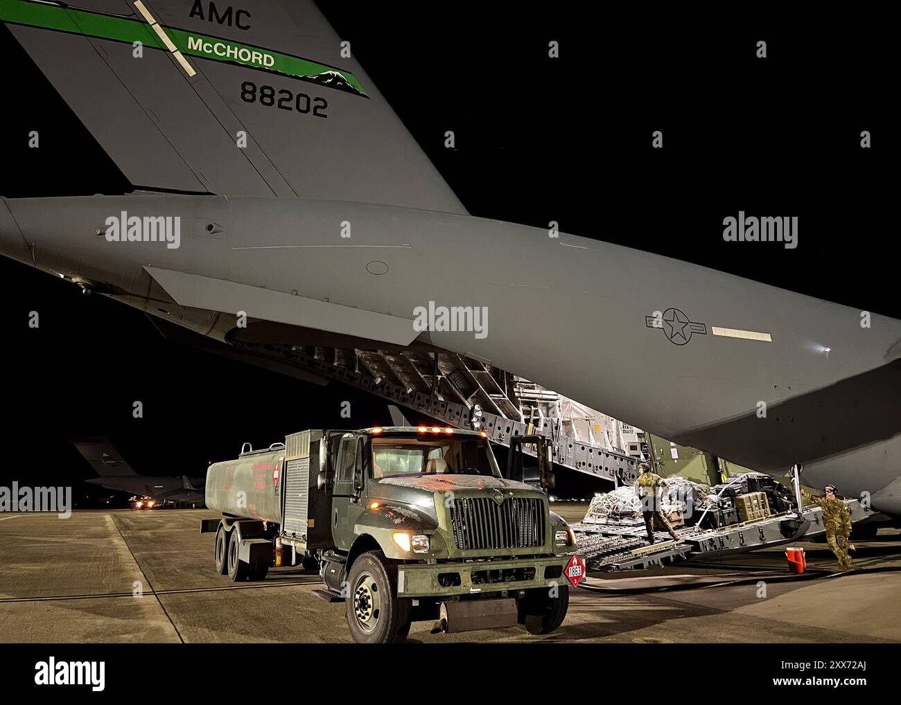 U.S. Air Force Airmen from the 7th Expeditionary Airlift Squadron ...