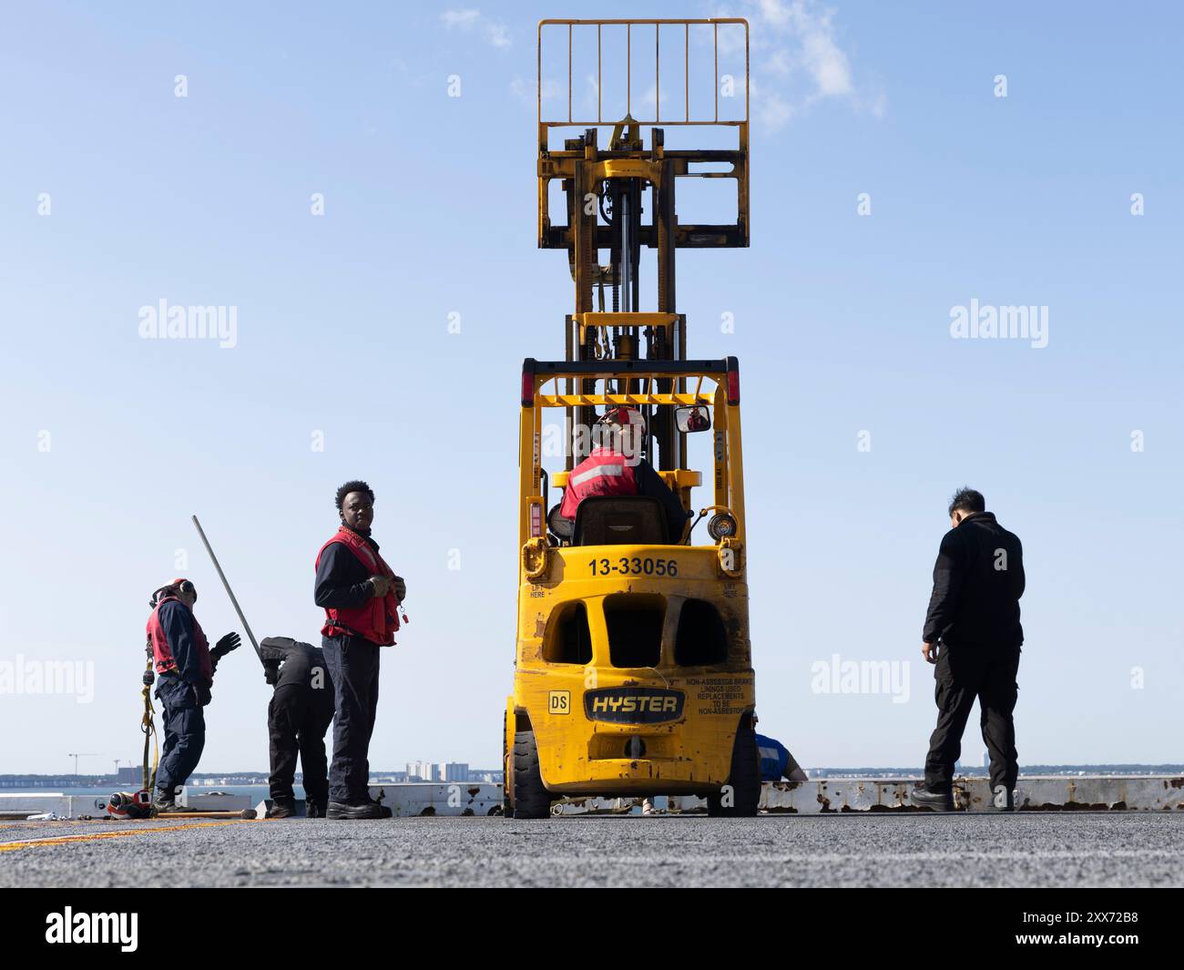 NORFOLK, Va. (Aug. 22, 2024) Sailors assigned to the air department ...