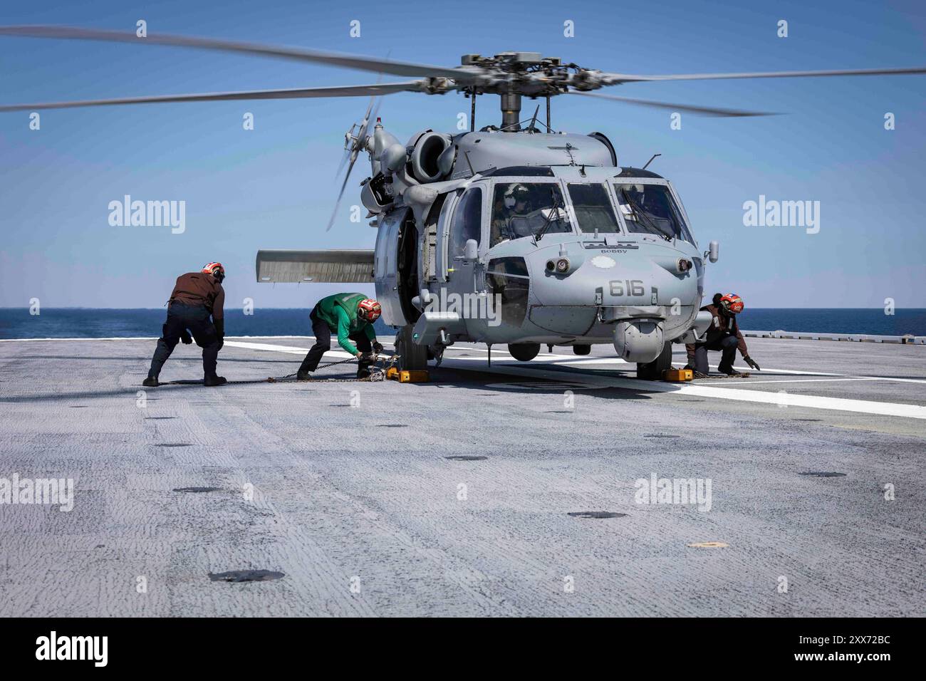NORFOLK, Va. (Aug. 22, 2024) An MH-60S Seahawk, attached to the ...