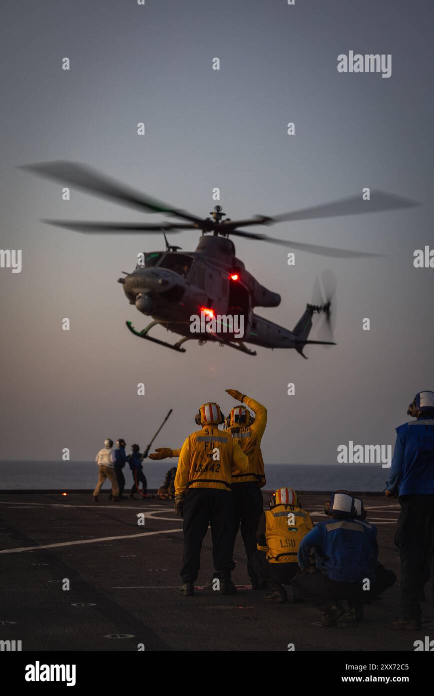 U.S. Navy Sailors with the USS Germantown (LSD 42), a Whidbey Island ...