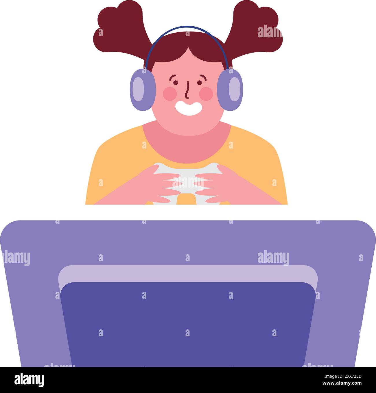 streamer female gamer with headset Stock Vector Image & Art - Alamy