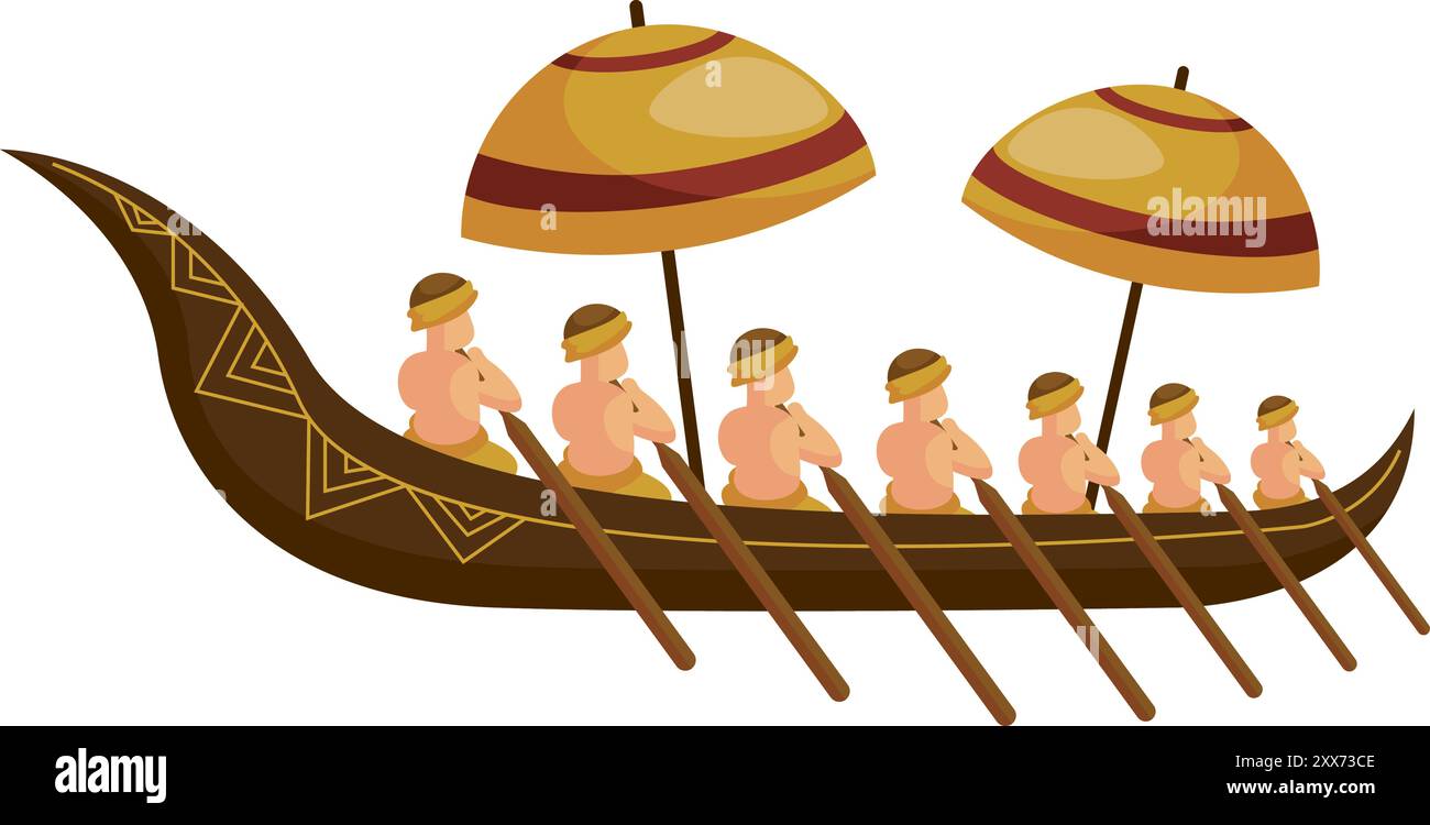 snake boat with oarsmen for onam celebration Stock Vector Image & Art ...