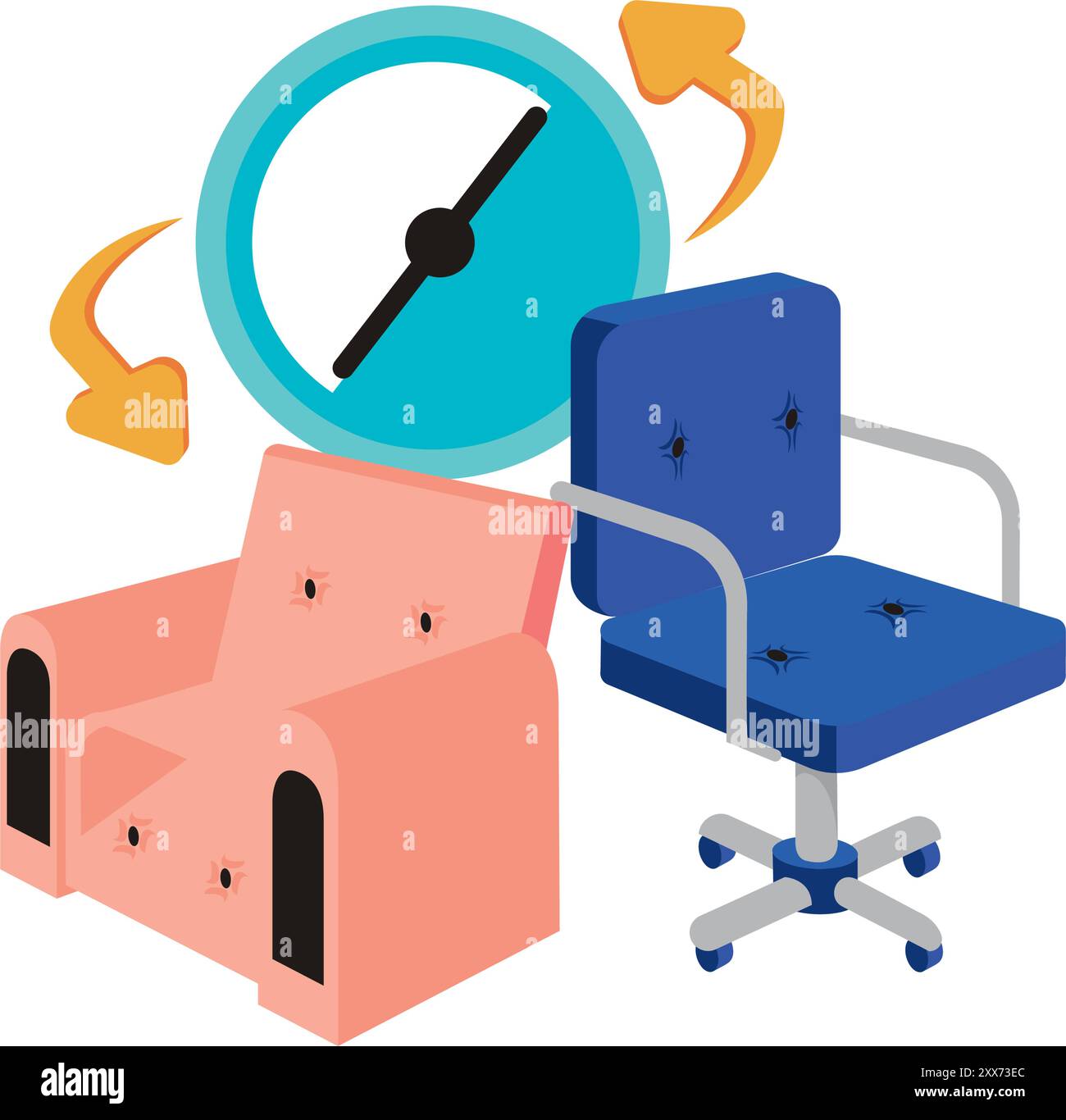 Hybrid work model Stock Vector Images - Alamy