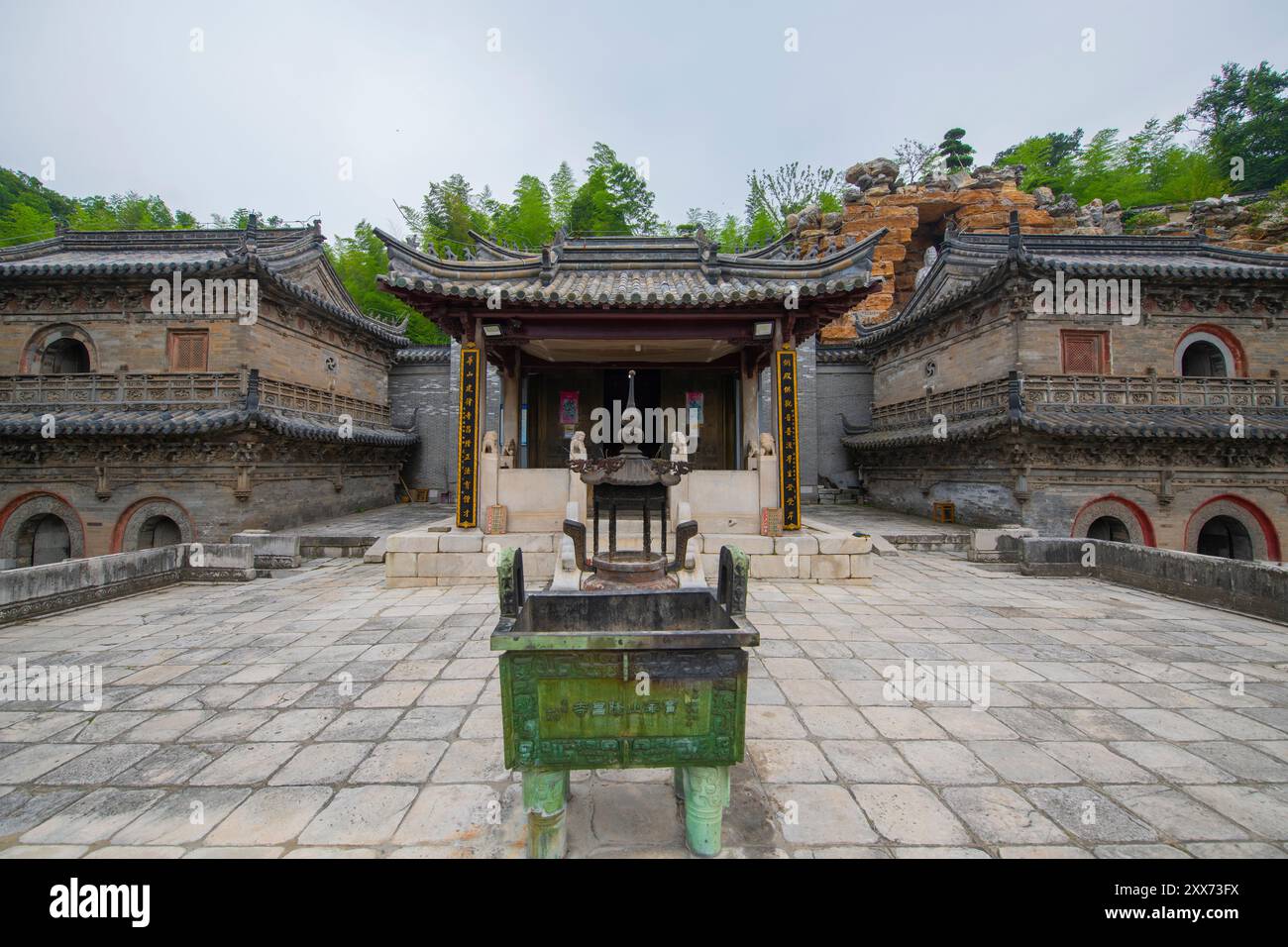 Copper Hall of Longchang Temple. Longchang Temple is a Vinaya Buddhist ...