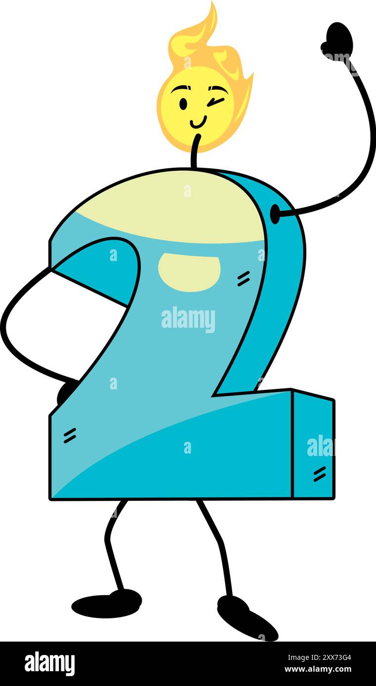 birthday candle number two cartoon Stock Vector Image & Art - Alamy