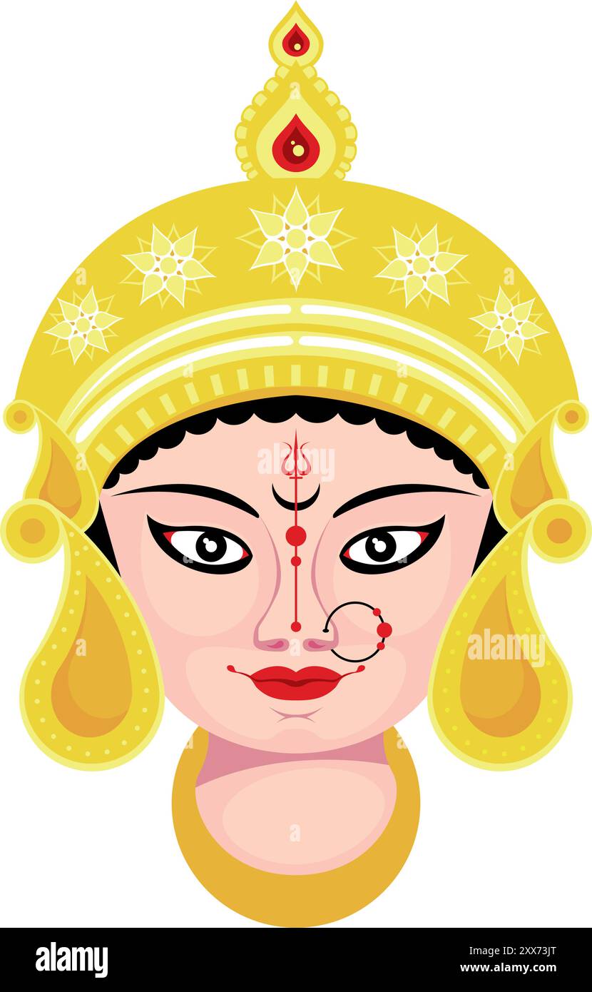 goddess durga face in happy navratri Stock Vector Image & Art - Alamy