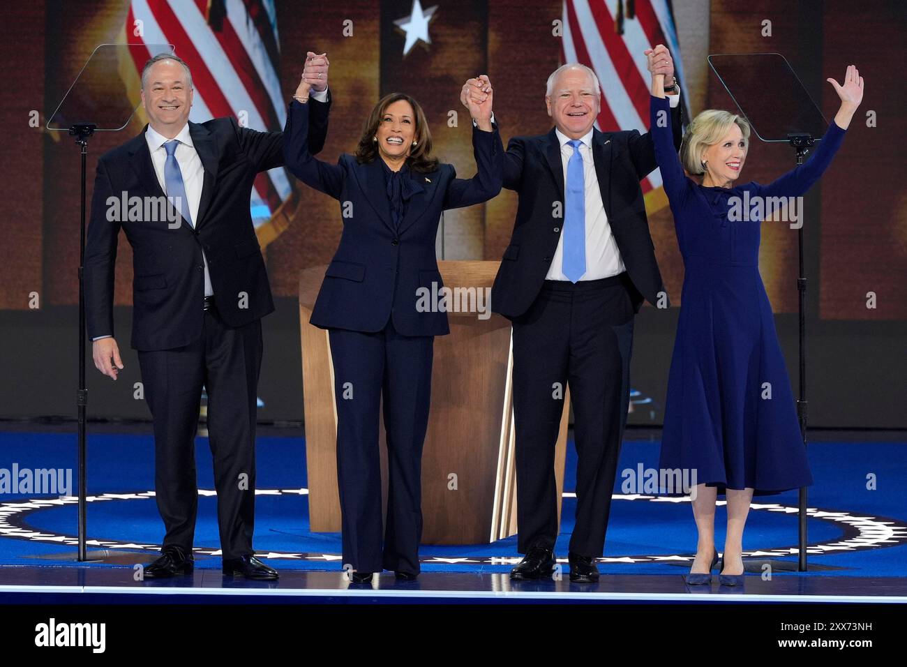 Second gentleman Doug Emhoff, from left, Democratic presidential ...