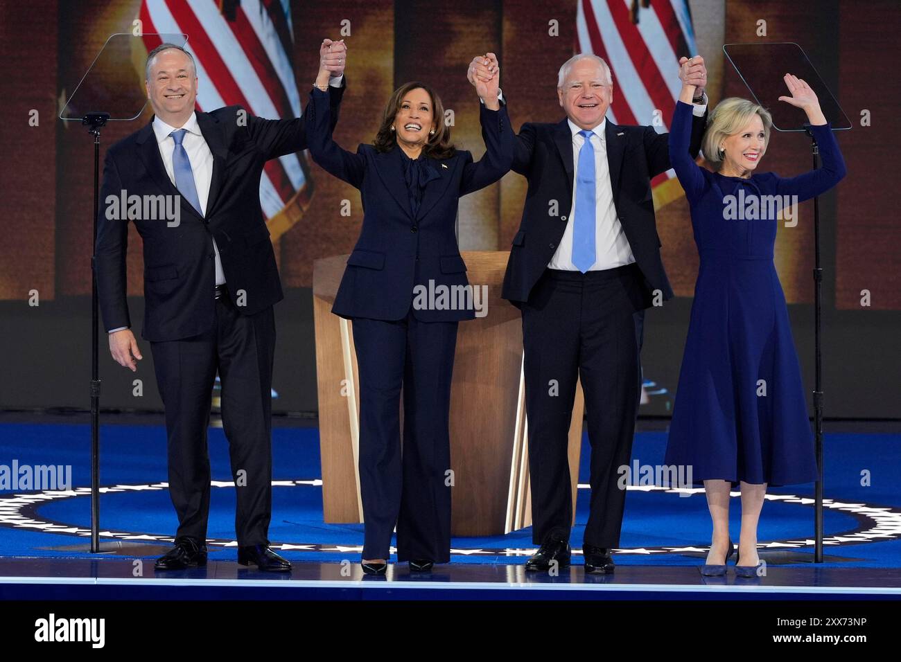 Second gentleman Doug Emhoff, from left, Democratic presidential ...