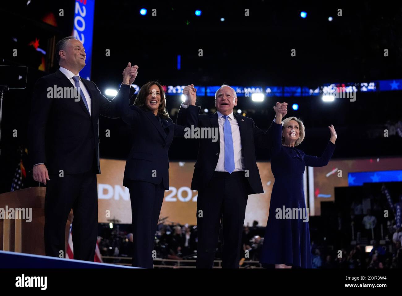 Democratic presidential nominee Vice President Kamala Harris with ...