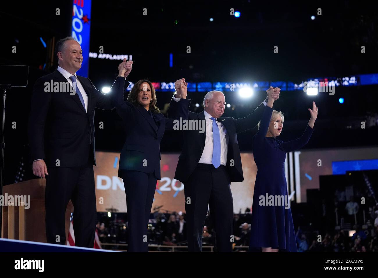 Democratic presidential nominee Vice President Kamala Harris with ...