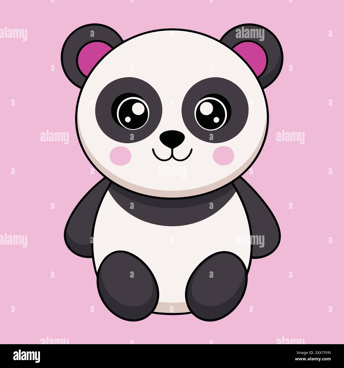 Adorable Cute Panda Vector Illustration - Playful Panda Design for Kids ...