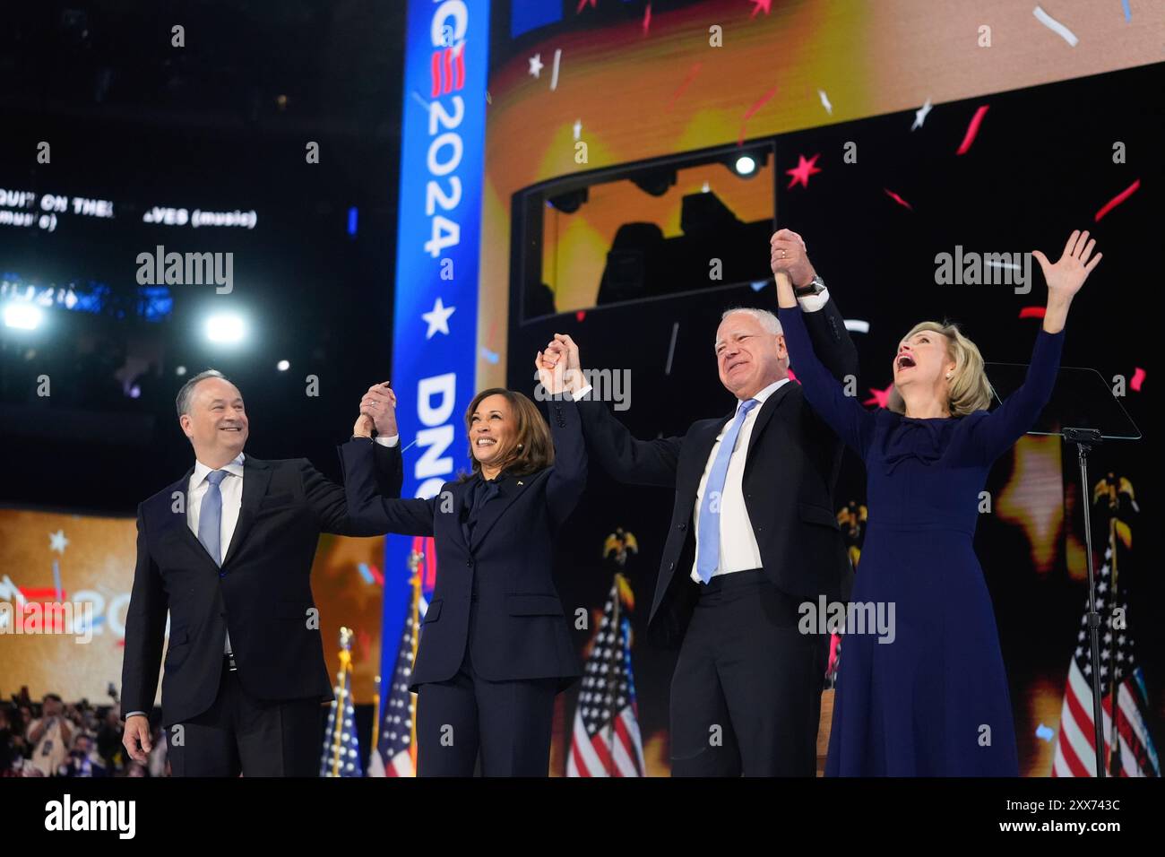 Democratic presidential nominee Vice President Kamala Harris with ...