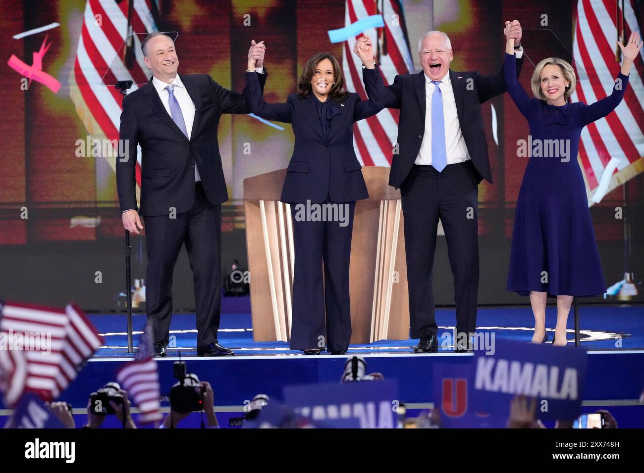 Second gentleman Doug Emhoff, from left, Democratic presidential ...