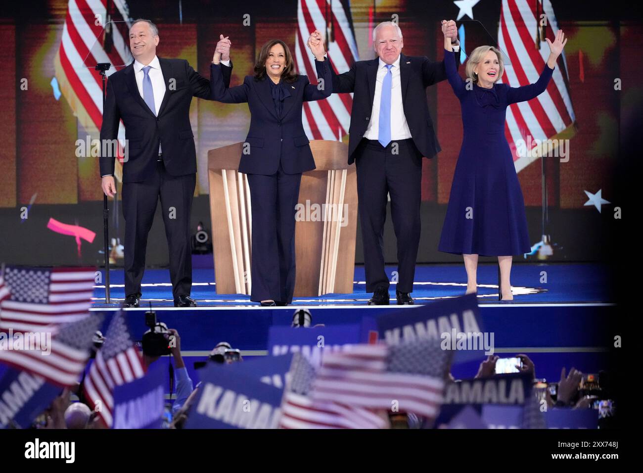 Second gentleman Doug Emhoff, from left, Democratic presidential ...