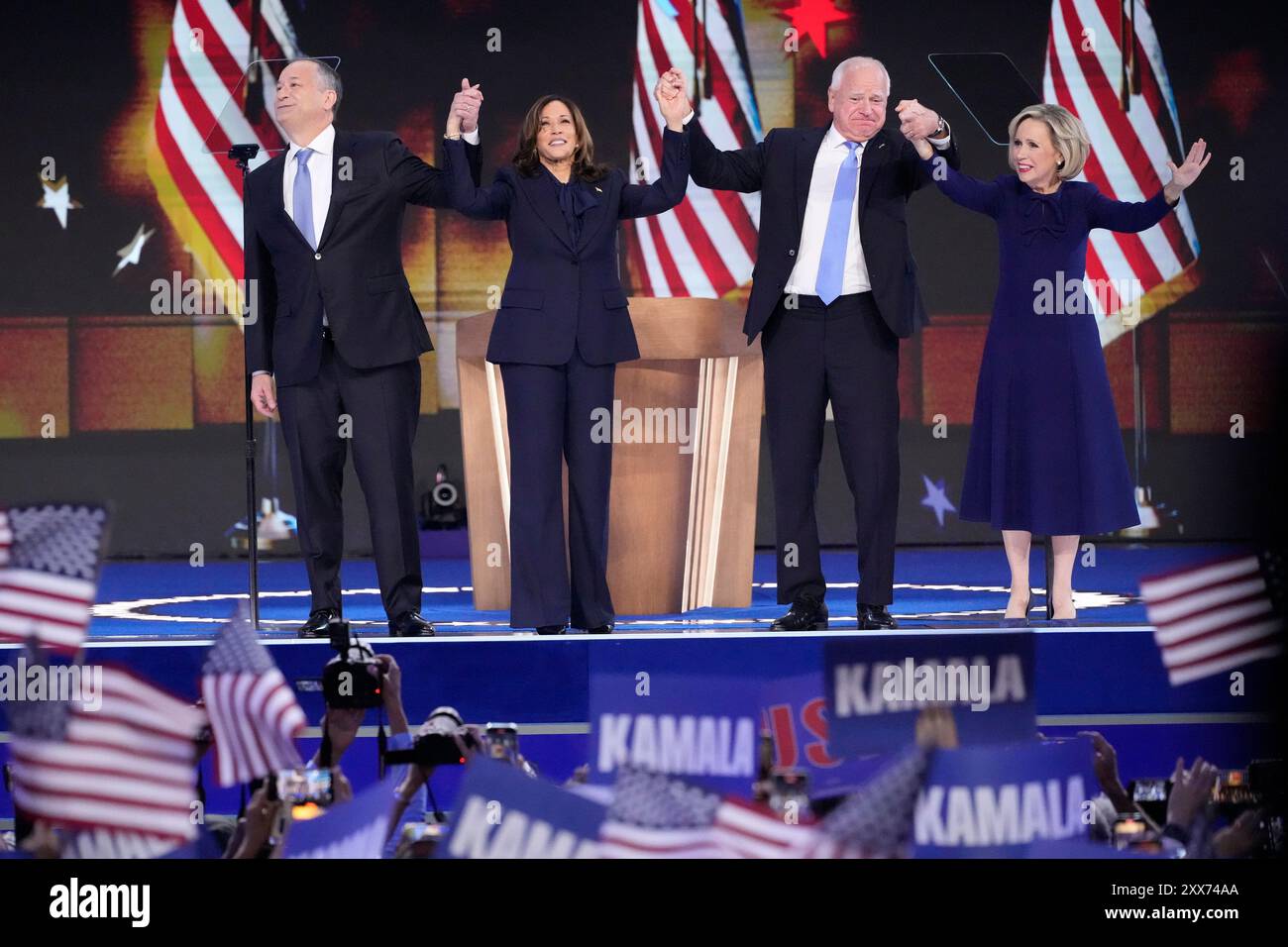 Second gentleman Doug Emhoff, from left, Democratic presidential ...