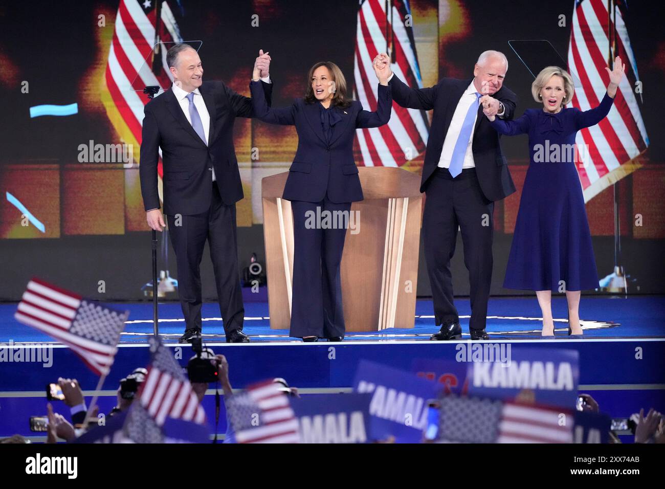 Second gentleman Doug Emhoff, from left, Democratic presidential ...