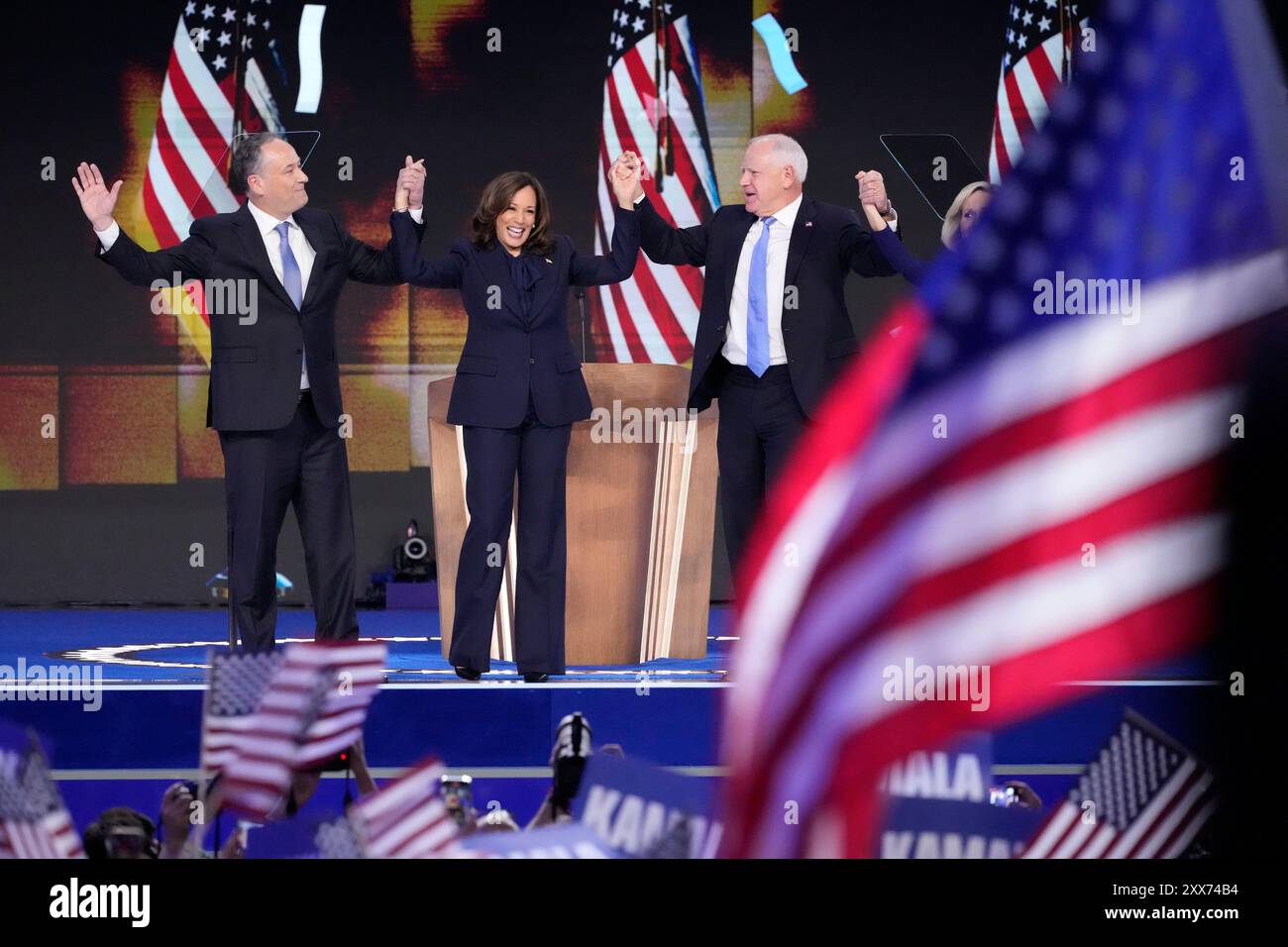 Second gentleman Doug Emhoff, from left, Democratic presidential ...