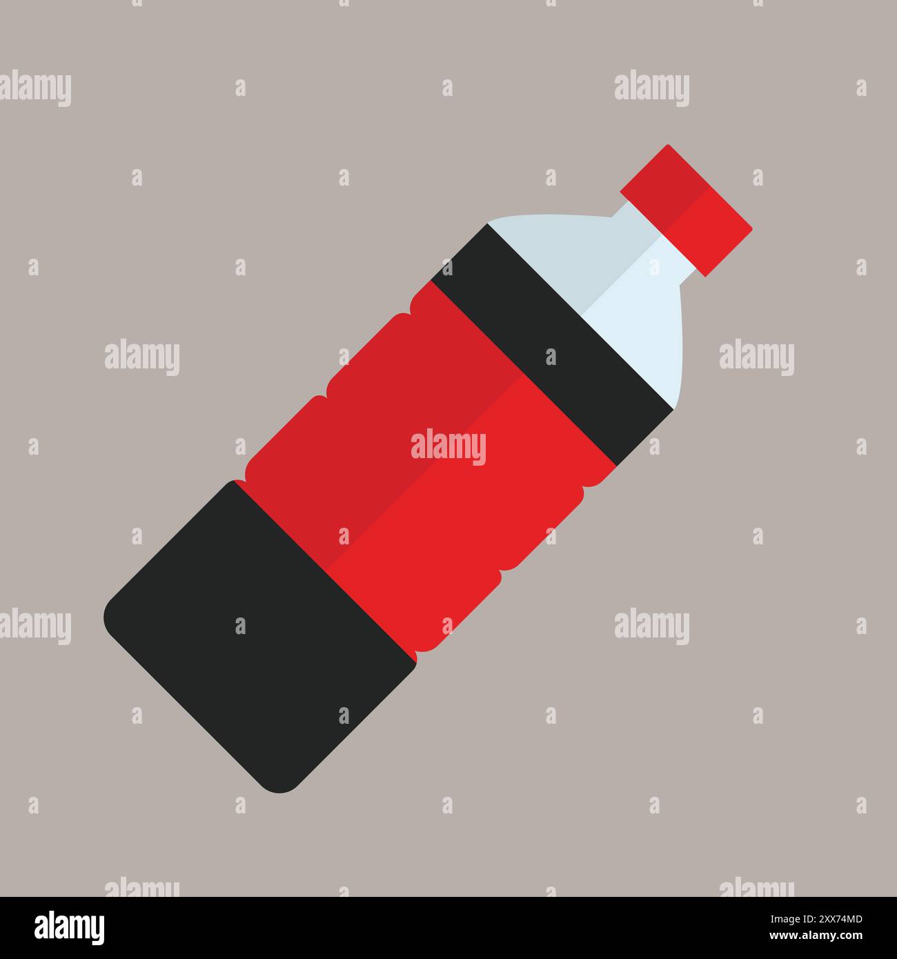 Bottle icon. Soda bottle. Plastic bottle with drink. Icon of cola. Red ...