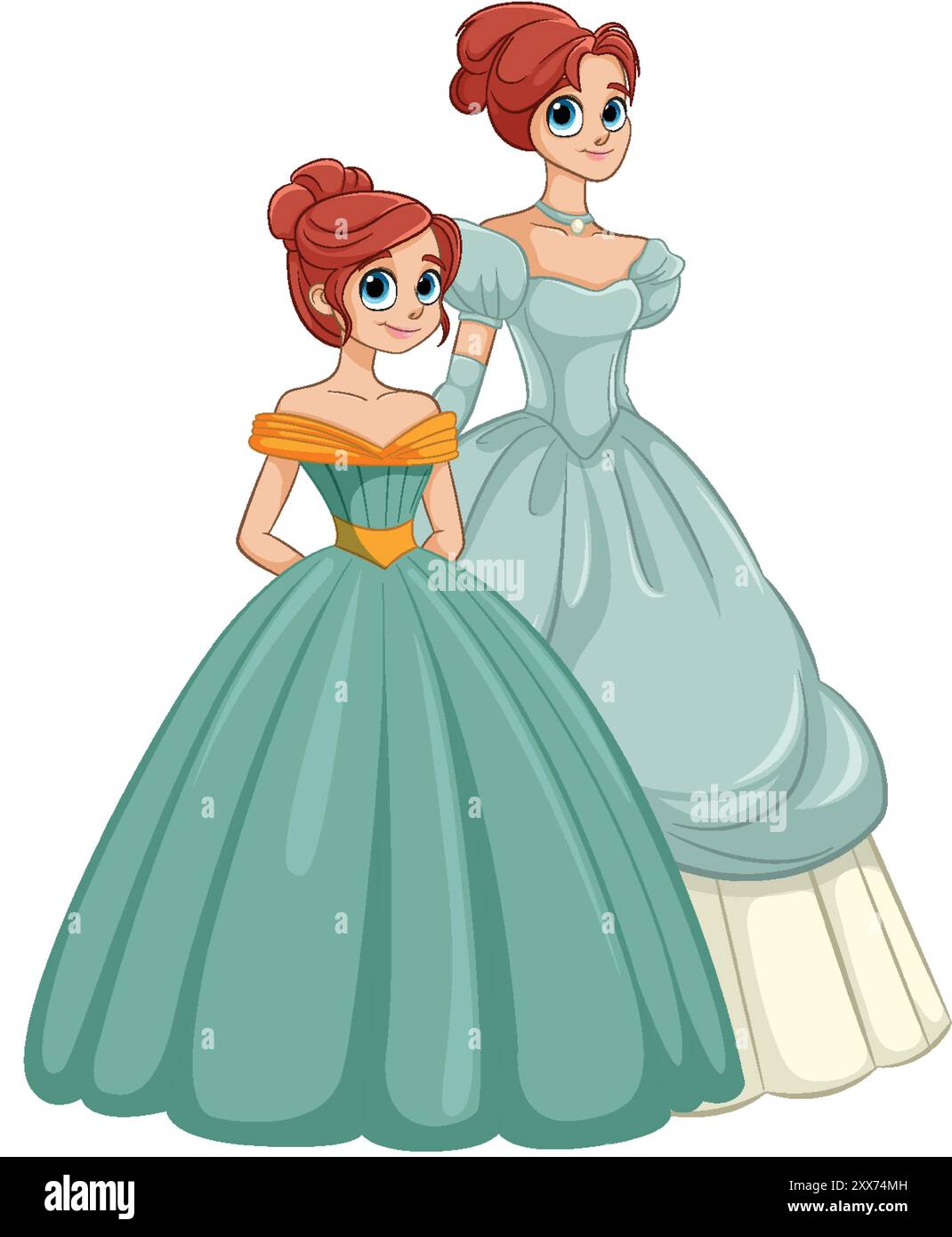 Two princesses Stock Vector Images - Alamy