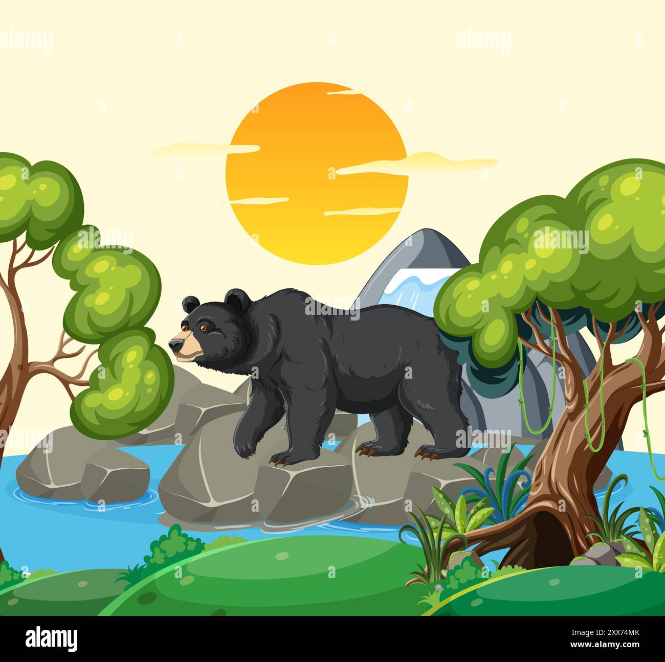 Bear habitat view Stock Vector Images - Alamy