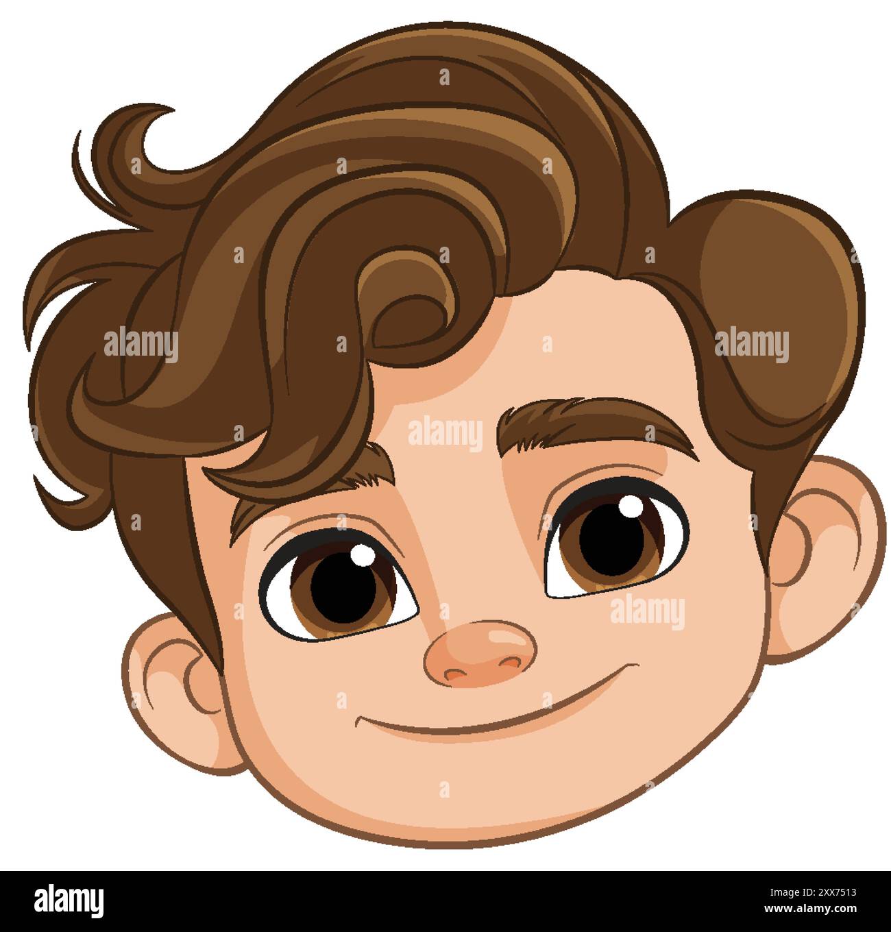 Illustration of a boy's face smiling Stock Vector Image & Art - Alamy