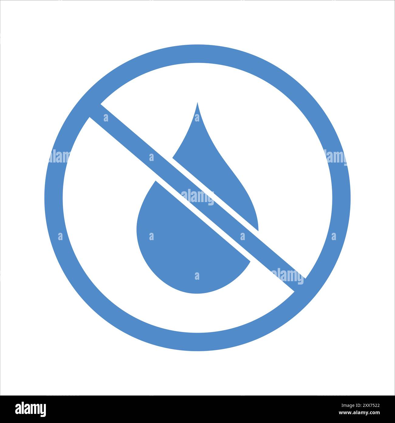 No water resistant, no waterproof warning sign symbol. Vector ...