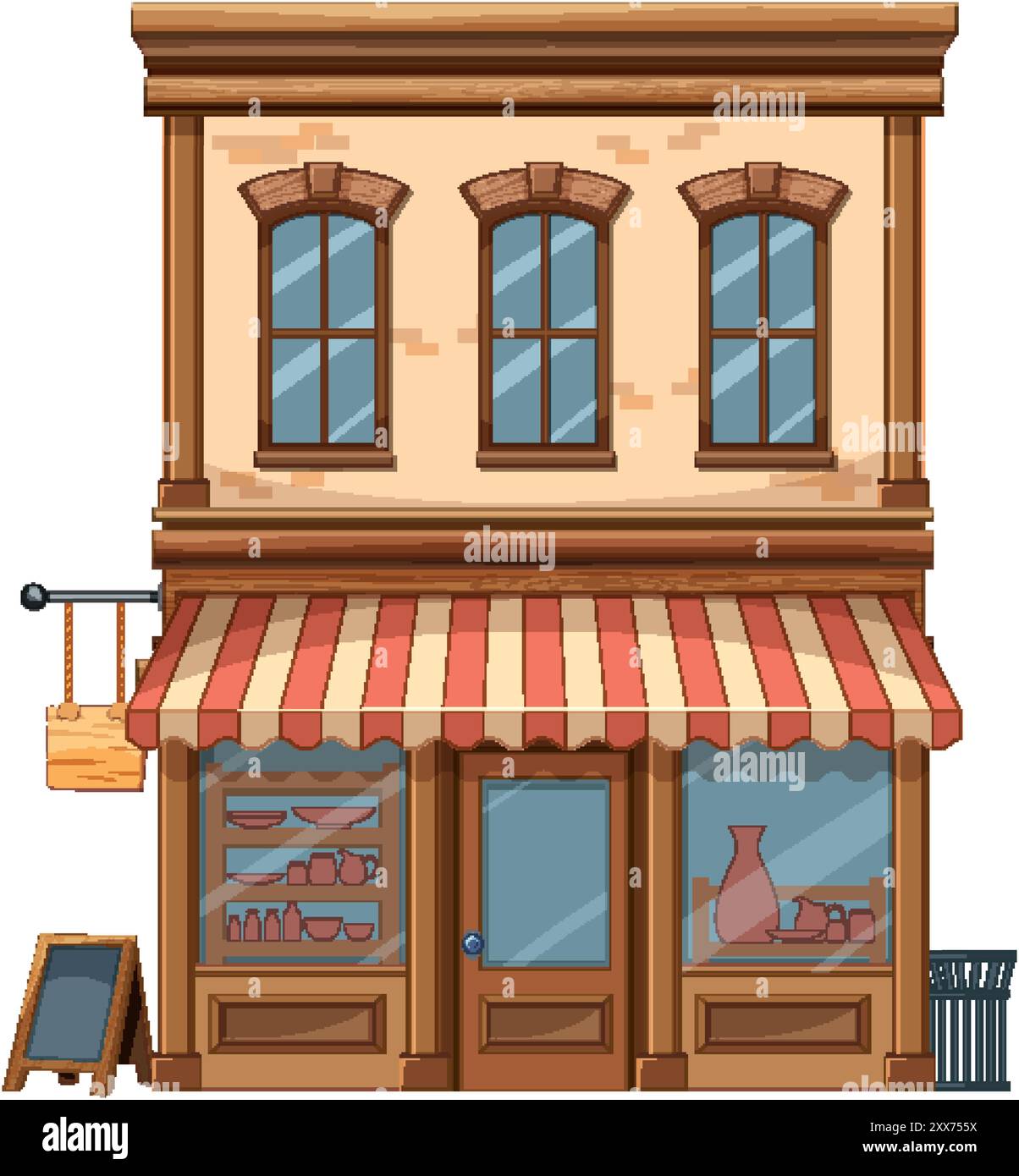 Illustration of a quaint, two-story shop Stock Vector Image & Art - Alamy