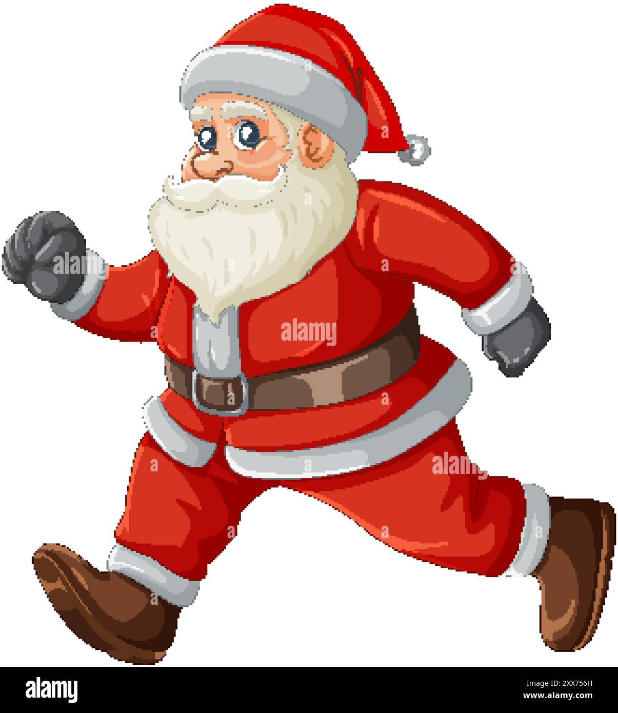 Santa Claus running in festive attire Stock Vector Image & Art - Alamy