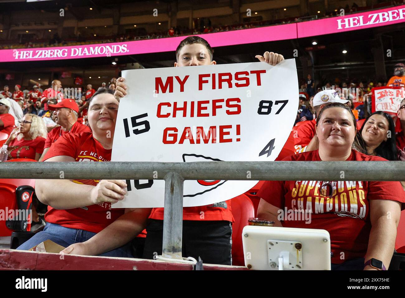 August 22, 2024: A young fan attends his first Kansas City Chiefs game ...